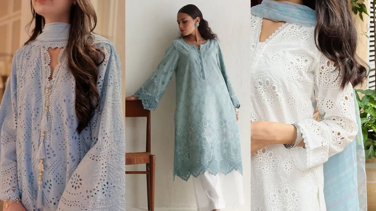 Stylish And Comfortable Schiffli Kurta Set Designs For Women (May 2026)