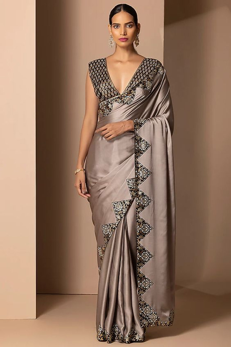 5 Stunning Grey Saree Designs To Elevate Your Wardrobe | Herzindagi