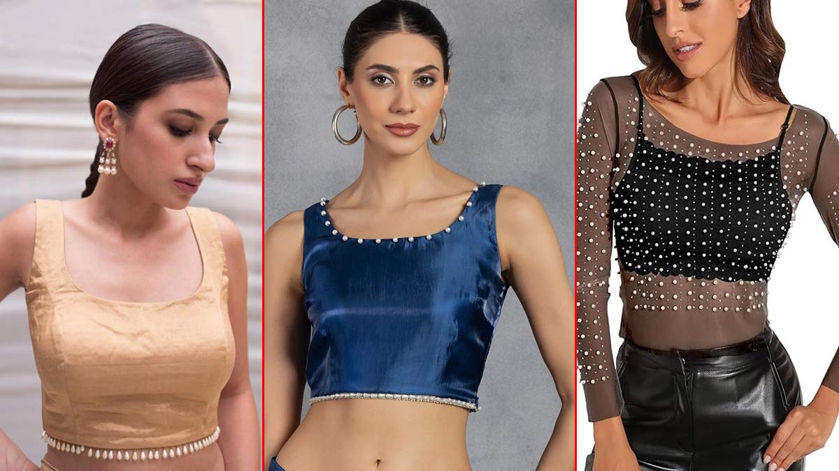 5 Beautiful Pearl Blouse Designs For Diwali Festivities | HerZindagi