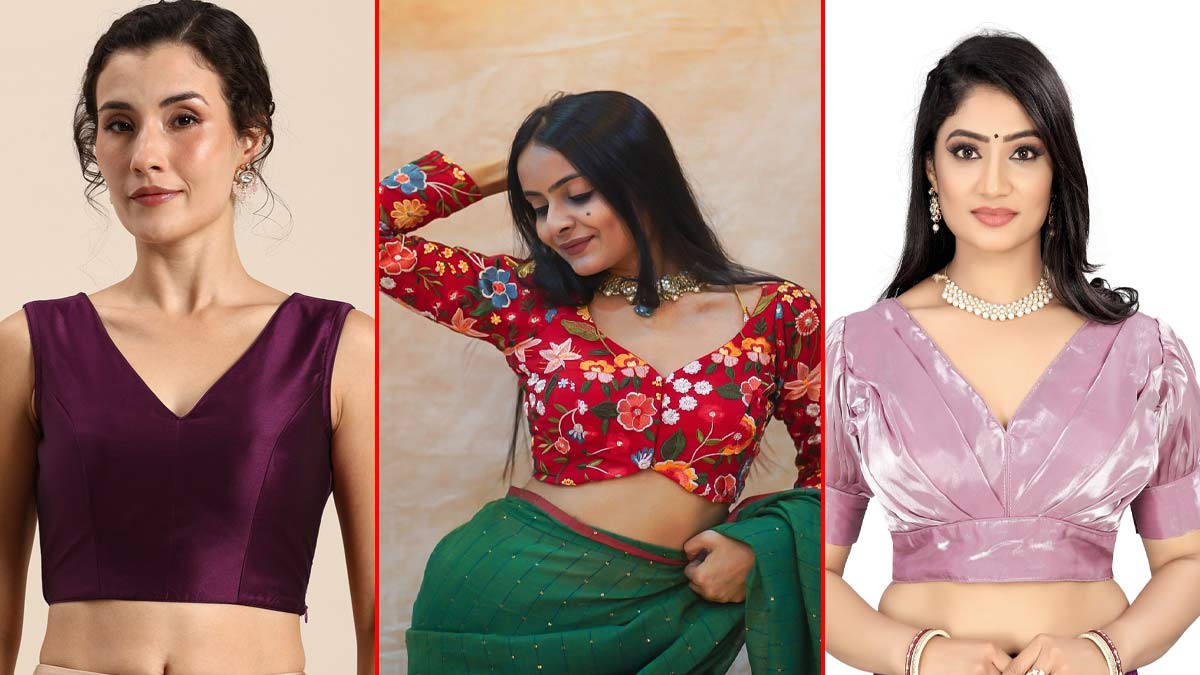 6 Beautiful V Neck Blouse Designs For Women To Add To Their Collection ...