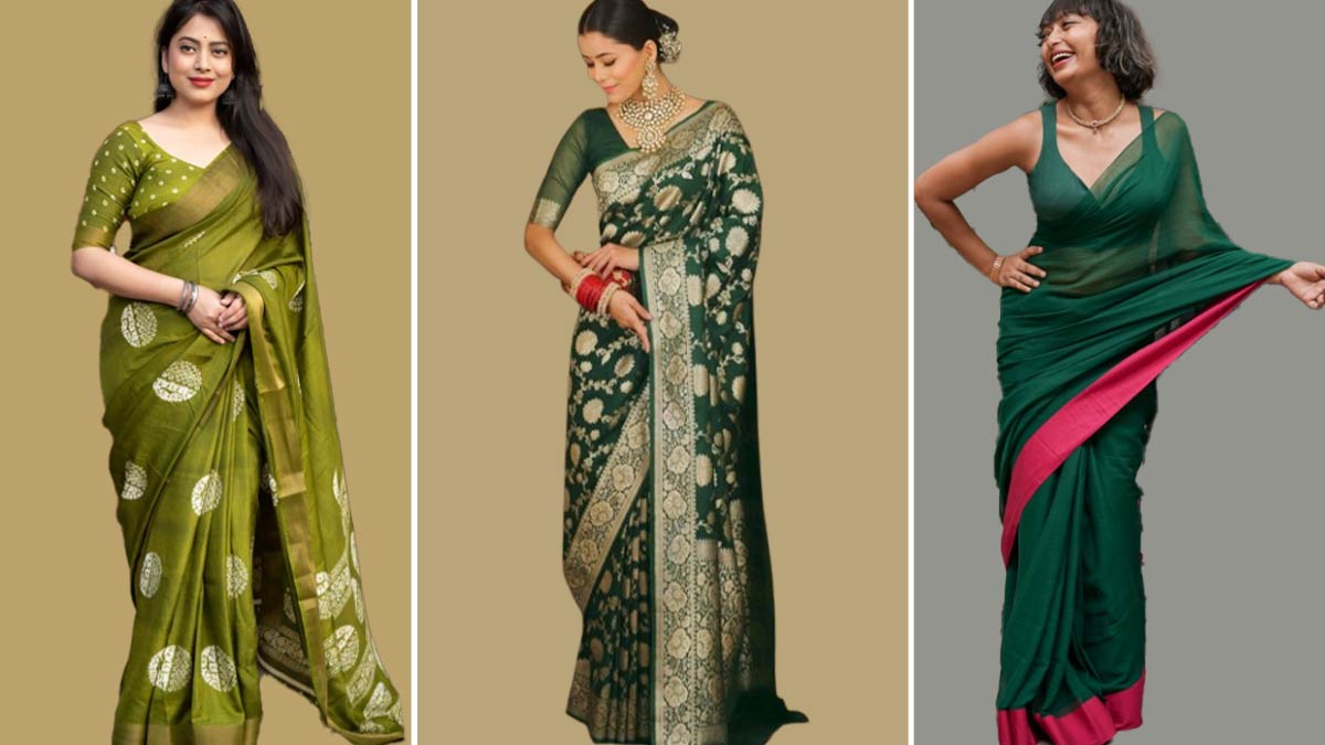 5 Beautiful Green Colour Saree Designs You Must Add To Your Collection ...