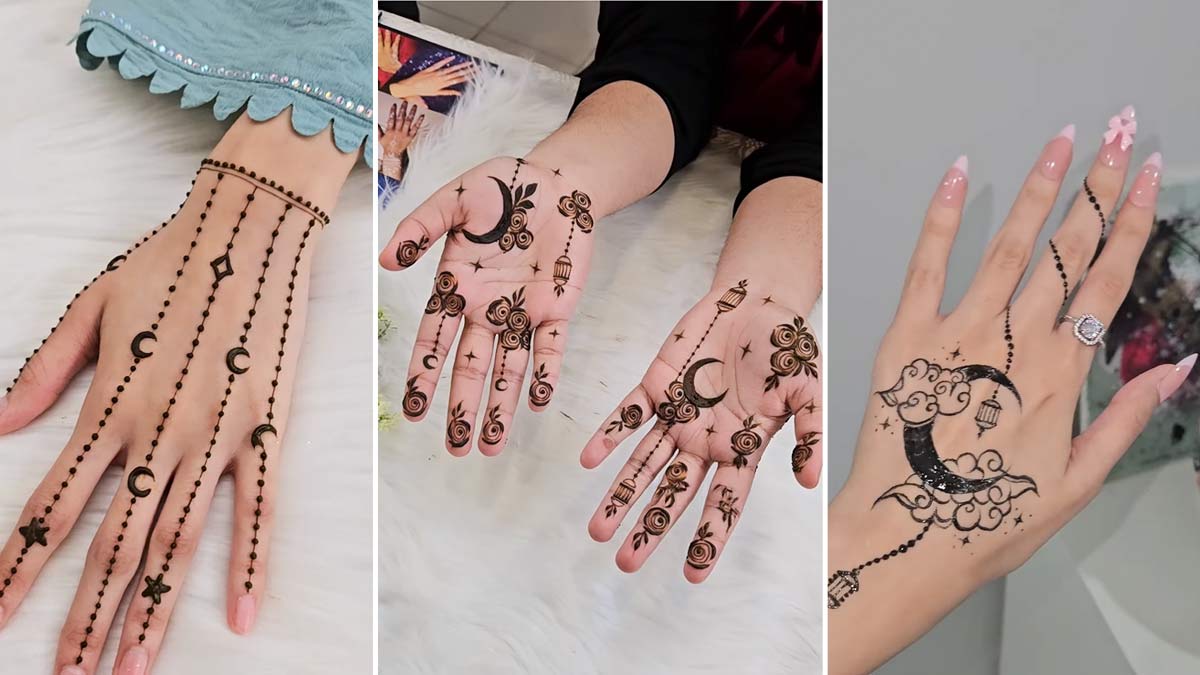 7+ Beautiful Chand Mehndi Designs For Eid 2025 | HerZindagi 7+ Beautiful Chand Mehndi Designs For Eid 2025 | HerZindagi