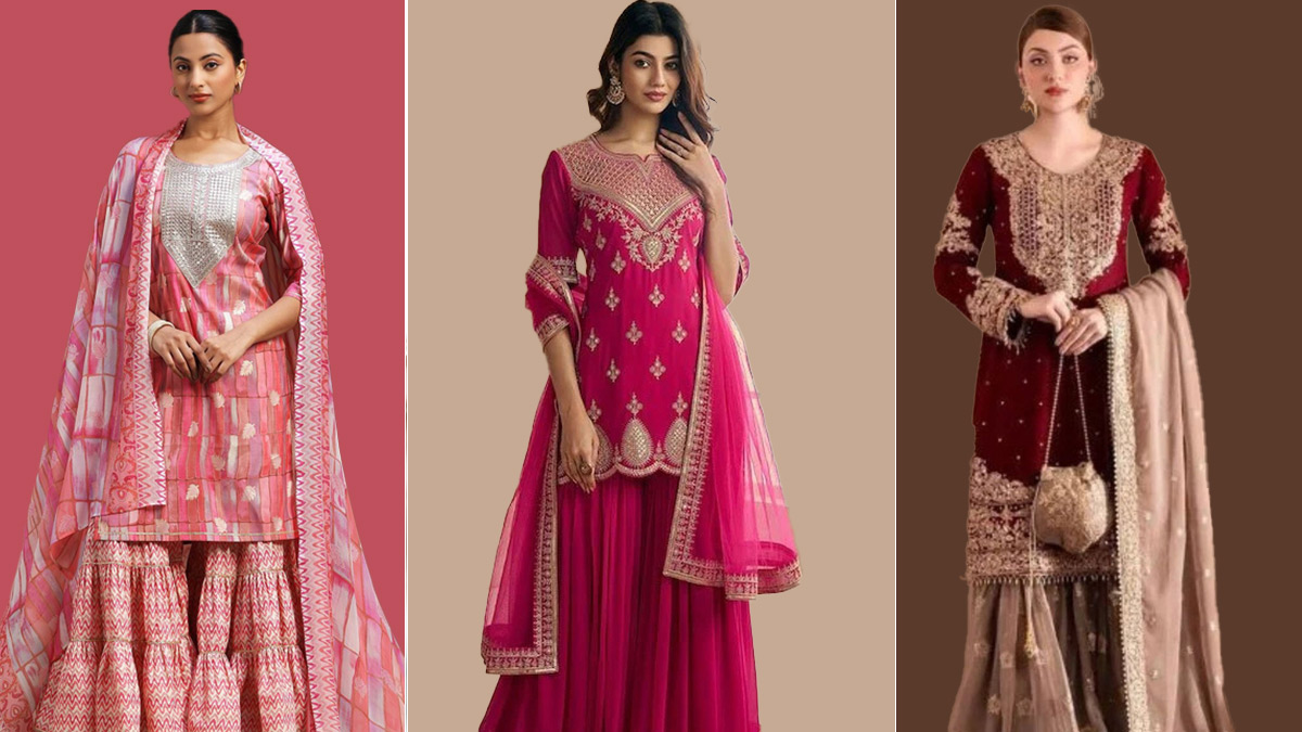6 Plain Sharara Suits With Heavy Dupatta Combinations For Eid | HerZindagi