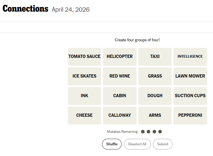 NYT Connections Hints Today, April 24, 2026: Complete Breakdown of ...