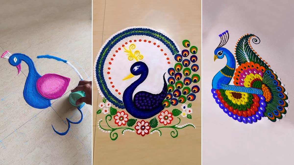 Mor Rangoli Design for Diwali 2024: दिवाली पर मोर की इन रंगोली डिजाइन ...