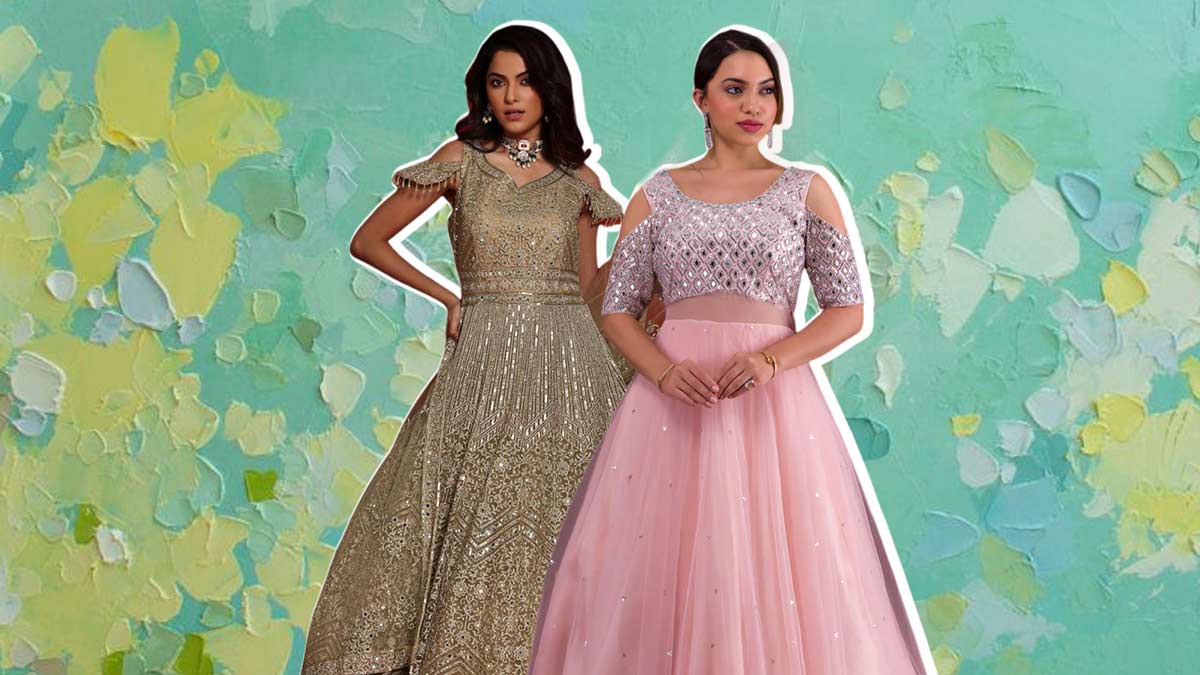 Mirror Work Gown: ट्रेंड में है मिरर वर्क गाउन, सगाई पर आप भी कर सकती हैं स्टाइल | trendy mirror ...