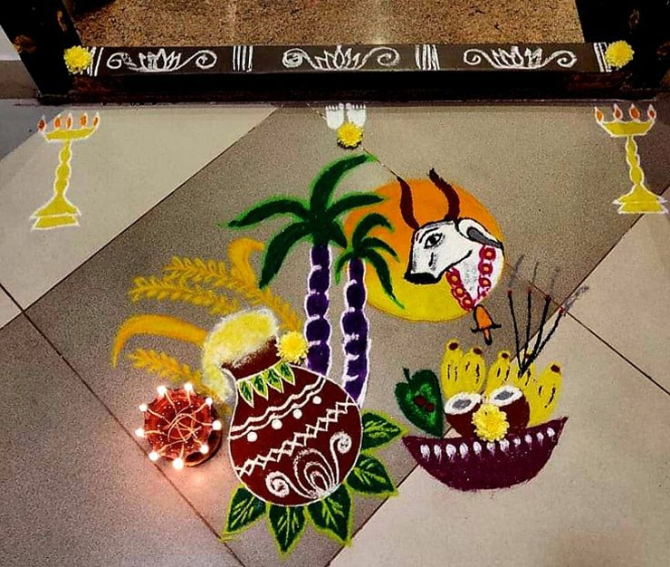 Pongal Rangoli Design: मट्टू पोंगल पर घर-आंगन में बनाएं ये स्पेशल ...