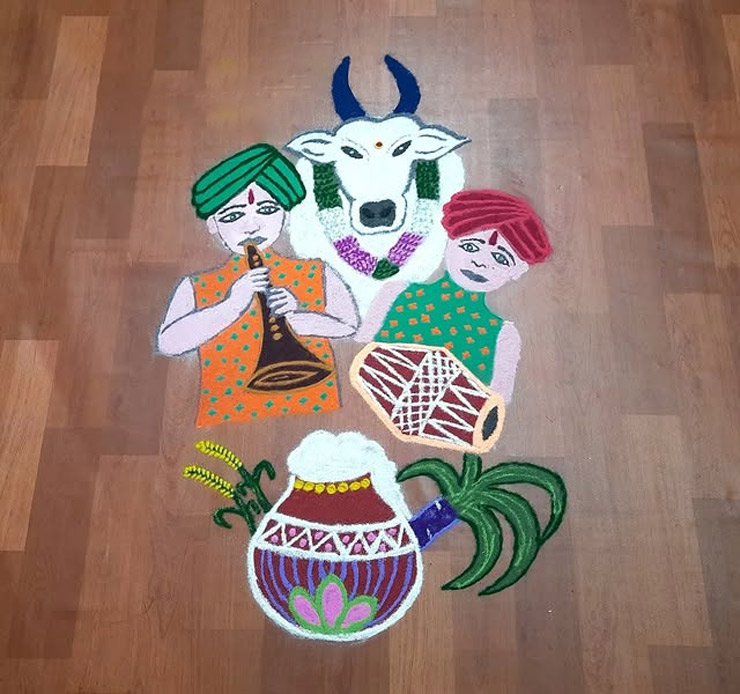 Pongal Rangoli Design: मट्टू पोंगल पर घर-आंगन में बनाएं ये स्पेशल ...