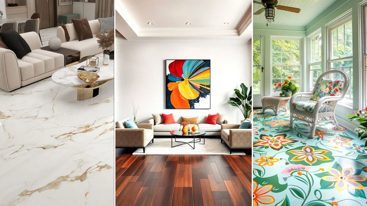 Living Room में लगाएं Floor Tiles की ये ट्रेंडी डिजाइंस, क्लासिक ...