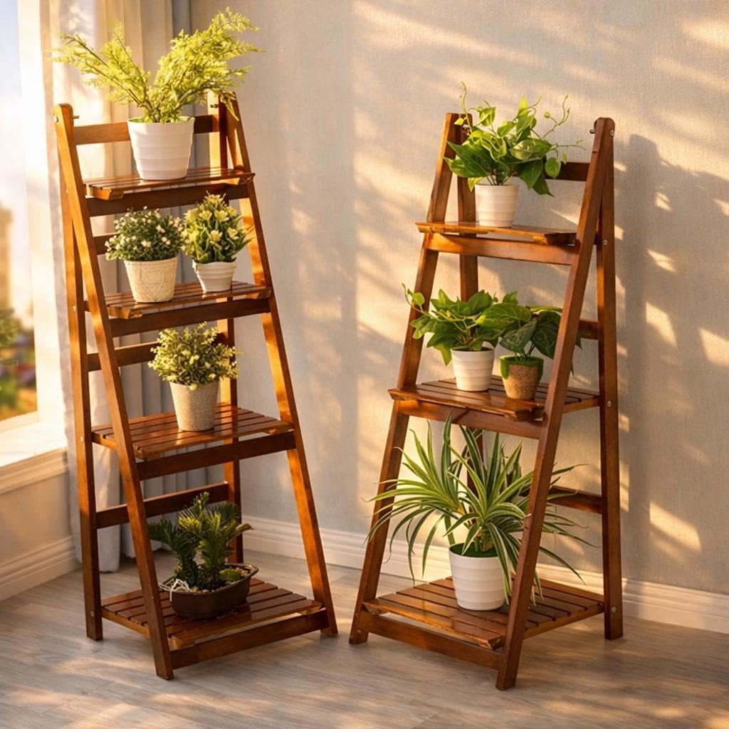 Living Room को इन मॉडर्न Wooden Plant Stand डिजाइंस से दें नेचुरल लुक ...