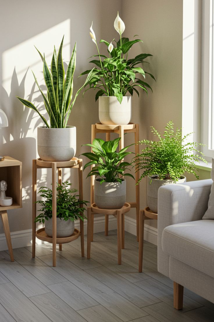 Living Room को इन मॉडर्न Wooden Plant Stand डिजाइंस से दें नेचुरल लुक ...
