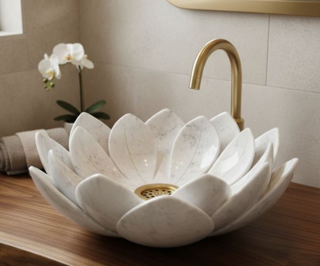 Washroom में लगवाएं ये स्‍टाइल‍िश Basin, घर के सिंपल बाथरूम को म‍िलेगा ...