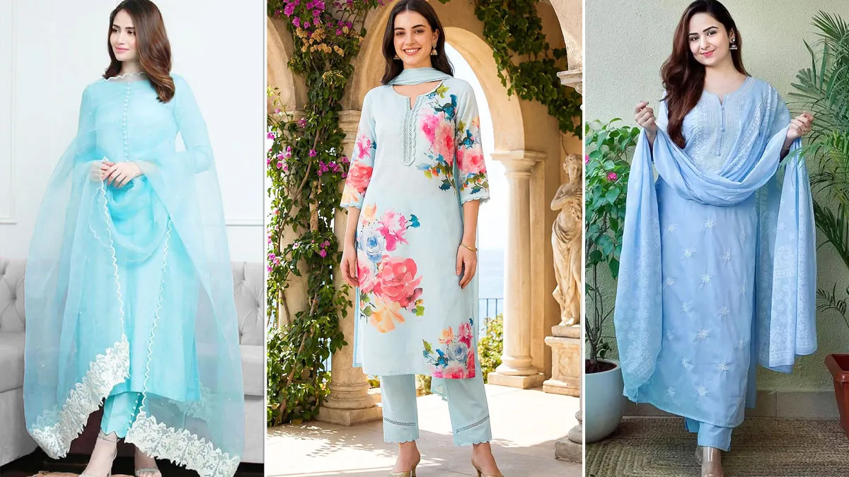 Light Blue Colour Suit Designs for Summer: गर्मियों में कूल और सिंपल ...