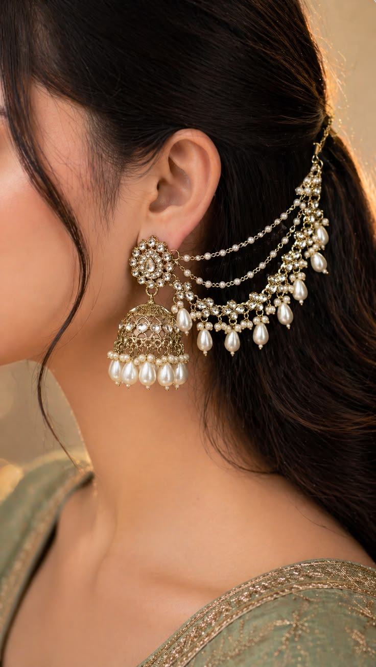 White Stone Studded Jhumka Design: हर आउटफिट पर खूब जचेंगे व्हाइट स्टोन ...