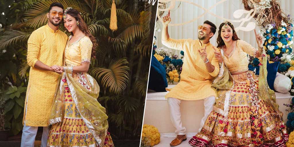 Gauahar Khan's Yellow Lehenga Set From Chiksa Ceremony Is Perfect For ...