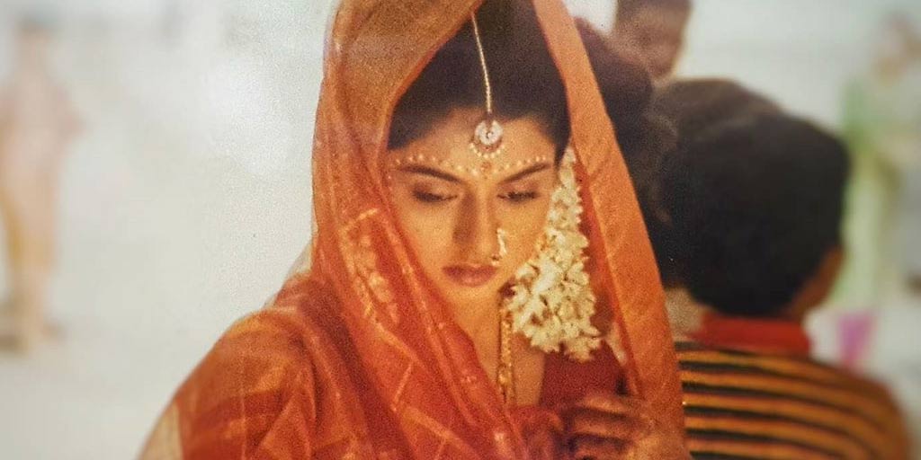 Bhagyashree Unseen Throwback Beautiful Bridal Photo