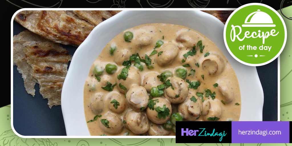Use This Recipe To Make Mughlai Mushroom Matar Malai Curry For Lunch