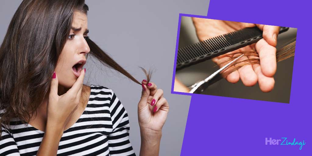 How to Get Rid of Split Ends Without Cutting Length At Home -बालों को ...