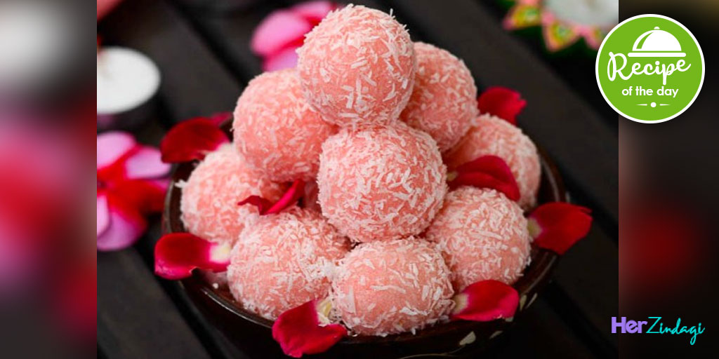 Make Lip Smacking Rose Coconut Laddoos With Our Easy Recipe | HerZindagi