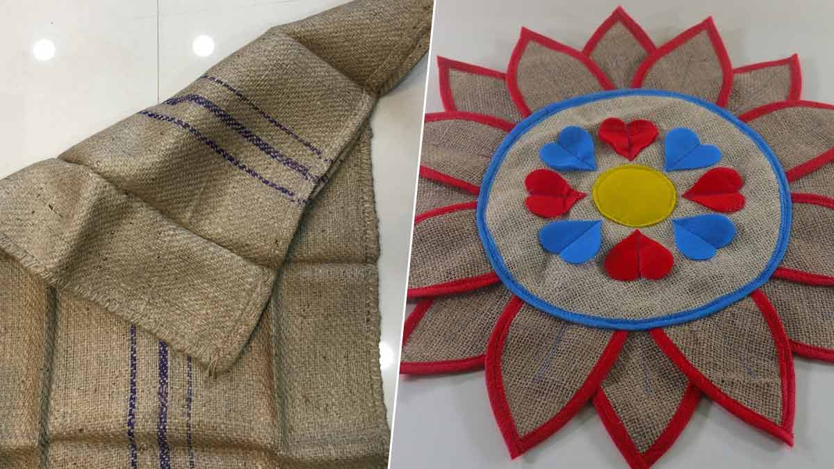 Jute Bori Craft Ideas in Hindi|जूट का पायदान|Jute Ki Bori Ka Dobara ...