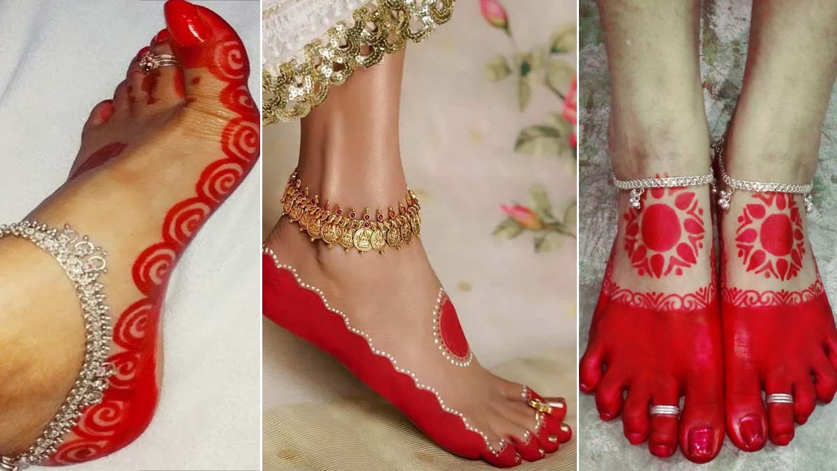 Latest Alta Designs| आलता लगाने का तरीका| -Latest Alta Designs: पैरों ...