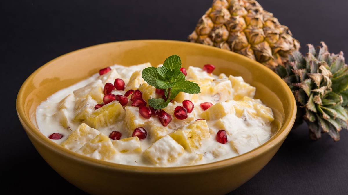 Fruit Raita With Cream | How To Make Raita | Raita In English |-Fruit ...