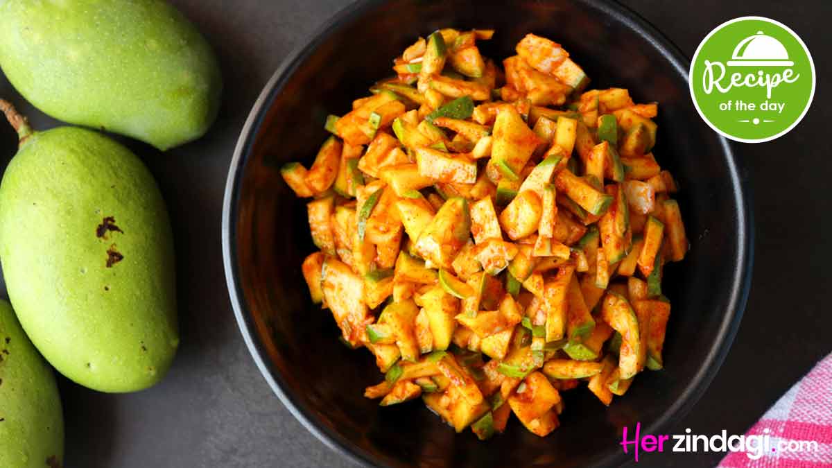 Raw Mango Pickle | Instant Mango Pickle | Easy Mango Pickle Recipe ...