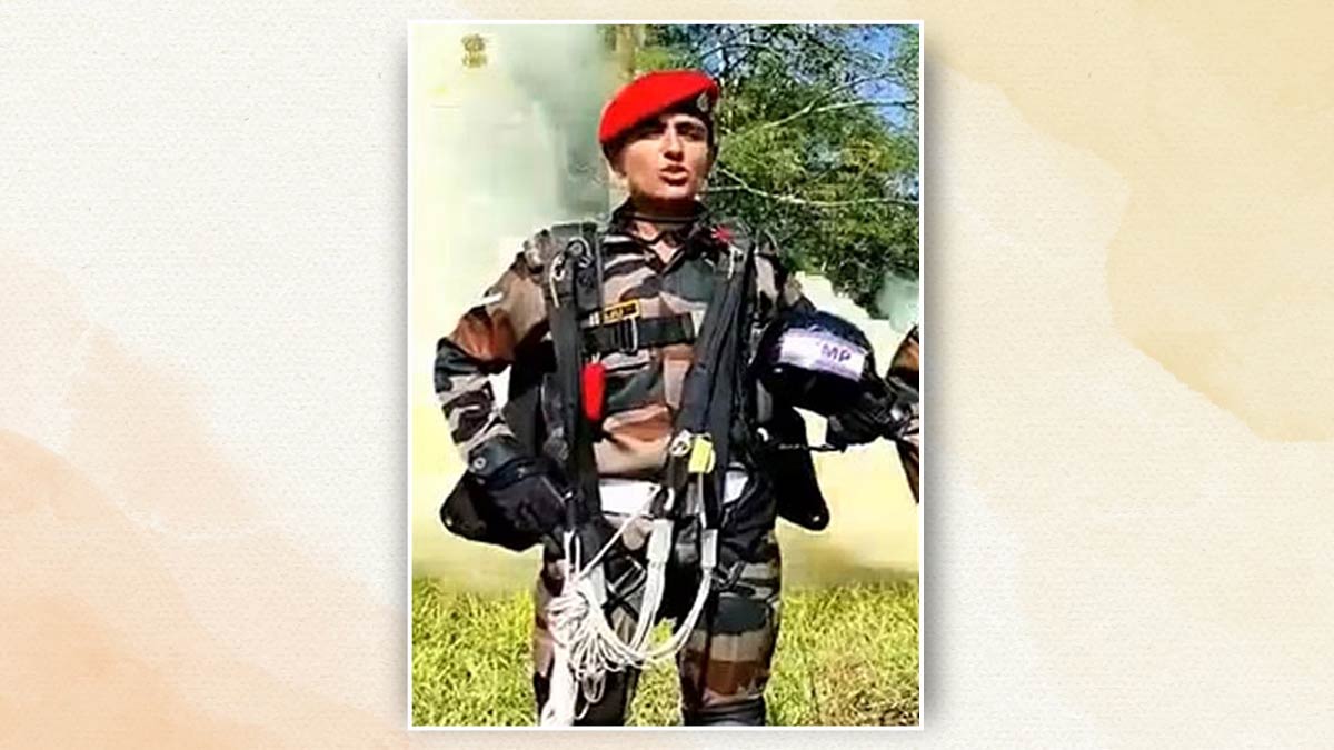 First Woman Indian Army Soldier Skydiver | Women In Indian Armed Forces ...