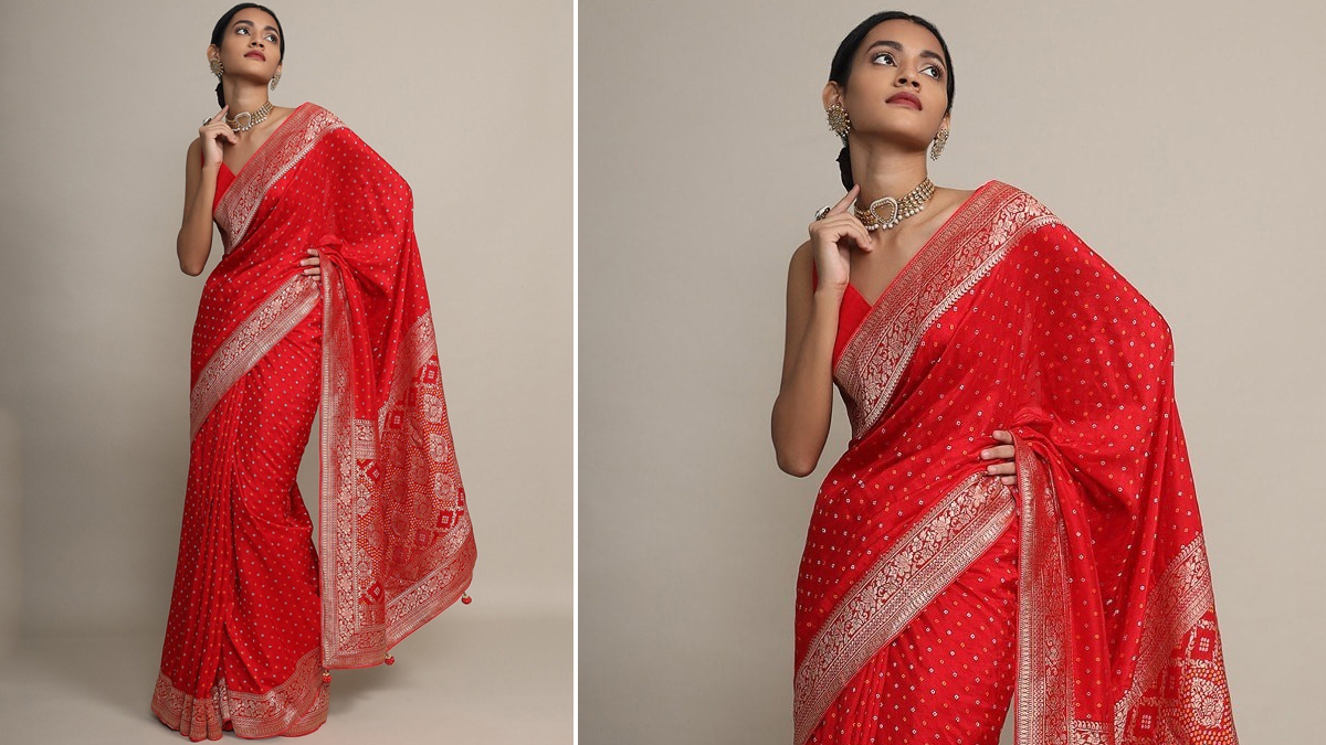 Red Saree Designs: नई-नई हुई है शादी तो पहनें लाल रंग की ये सिंपल साड़ी ...