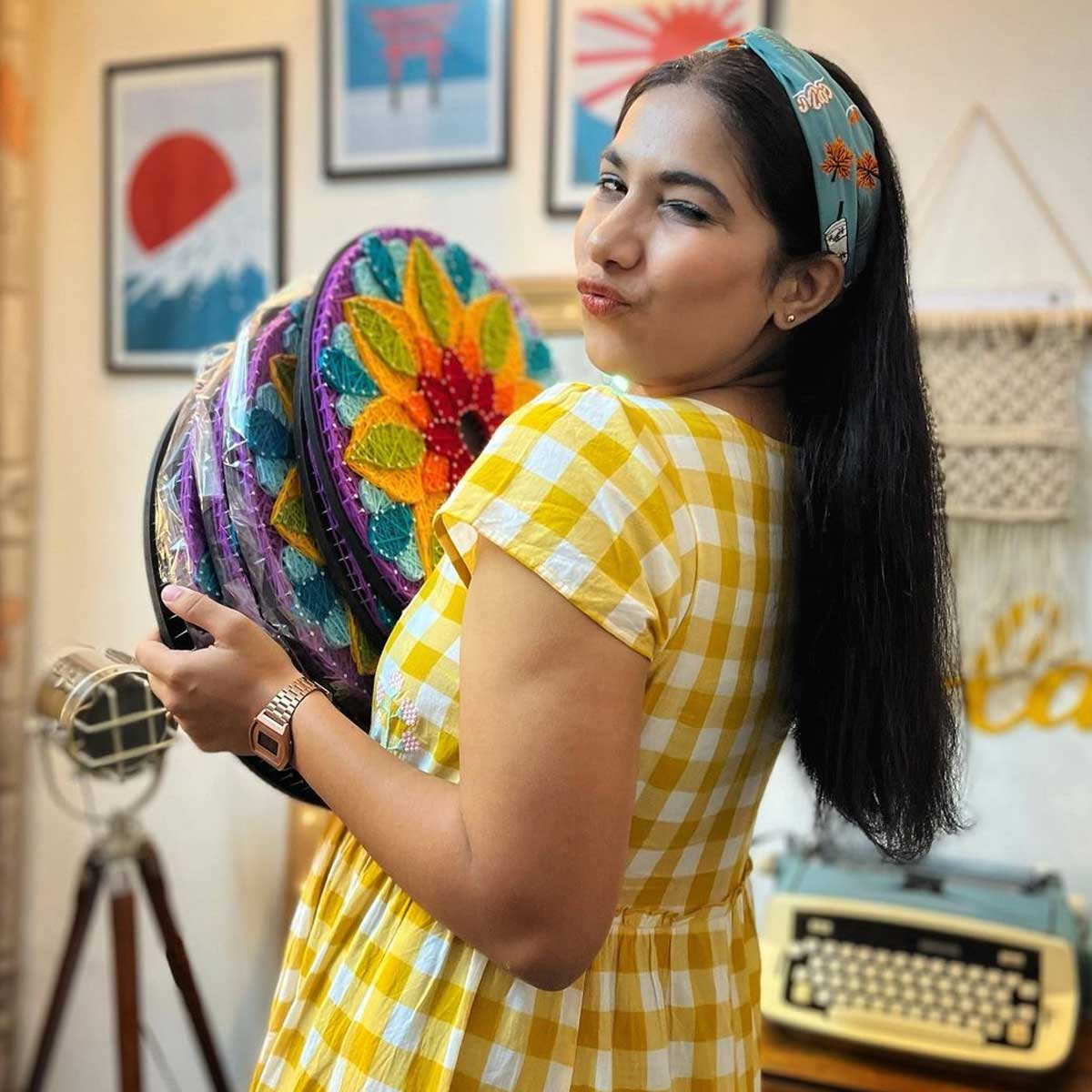 Muskan Rajput Rangoli|धागों और कीलों से बनी हुई रंगोली|Muskan Rajput Ki ...