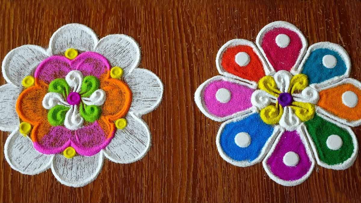 Rangoli Designs|घर में मौजूद चीजों से रंगोली कैसे बनाएं| Ghar Par ...
