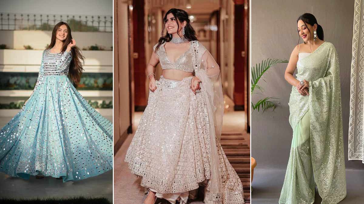 Mirror Work Outfits | मिरर वर्क डिजाइन | Mirror Work Outfit Ka Design ...