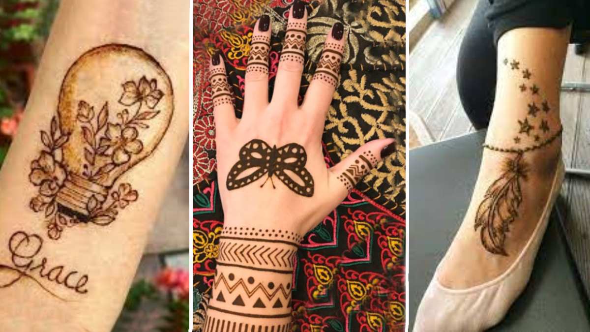 Mehndi Design | मेहंदी के नए डिजाइन | Mehndi Se Tattoo Kaise Banaye ...