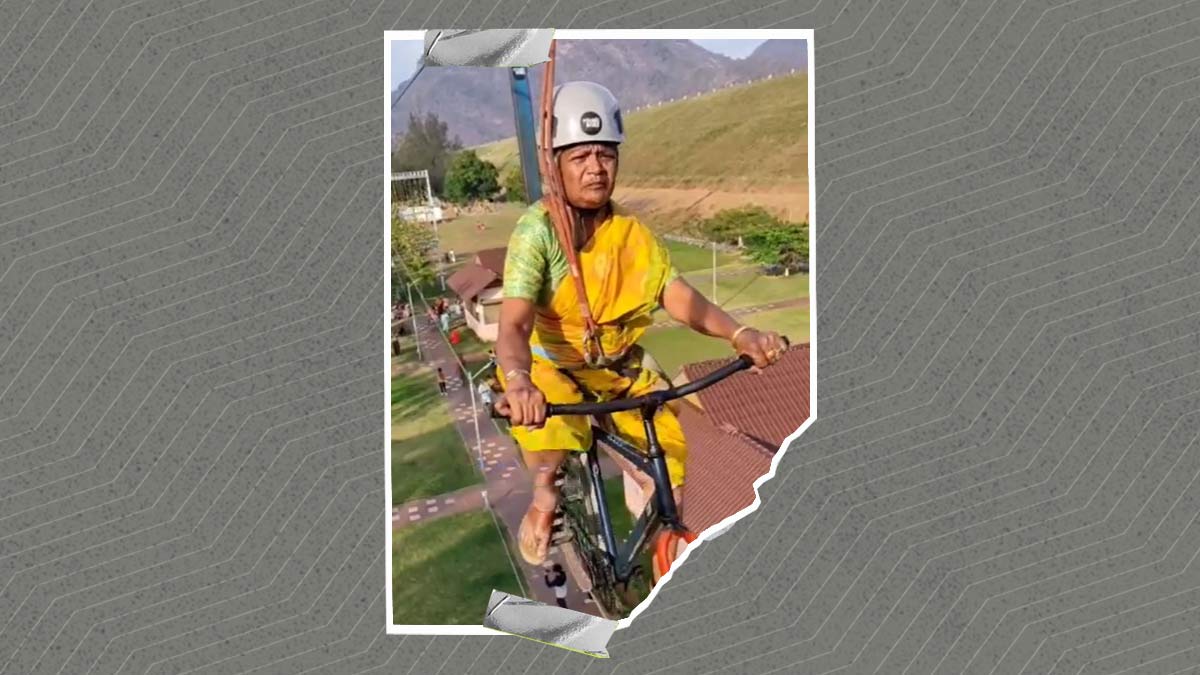 Elderly Woman Does Rope Cycling Stunt In Saree, Video Goes Viral ...