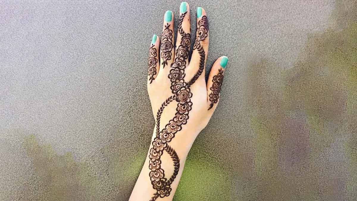 बैकहैंड पर लगाएं बेल मेहंदी के ये डिजाइंस | bel mehndi designs for back ...