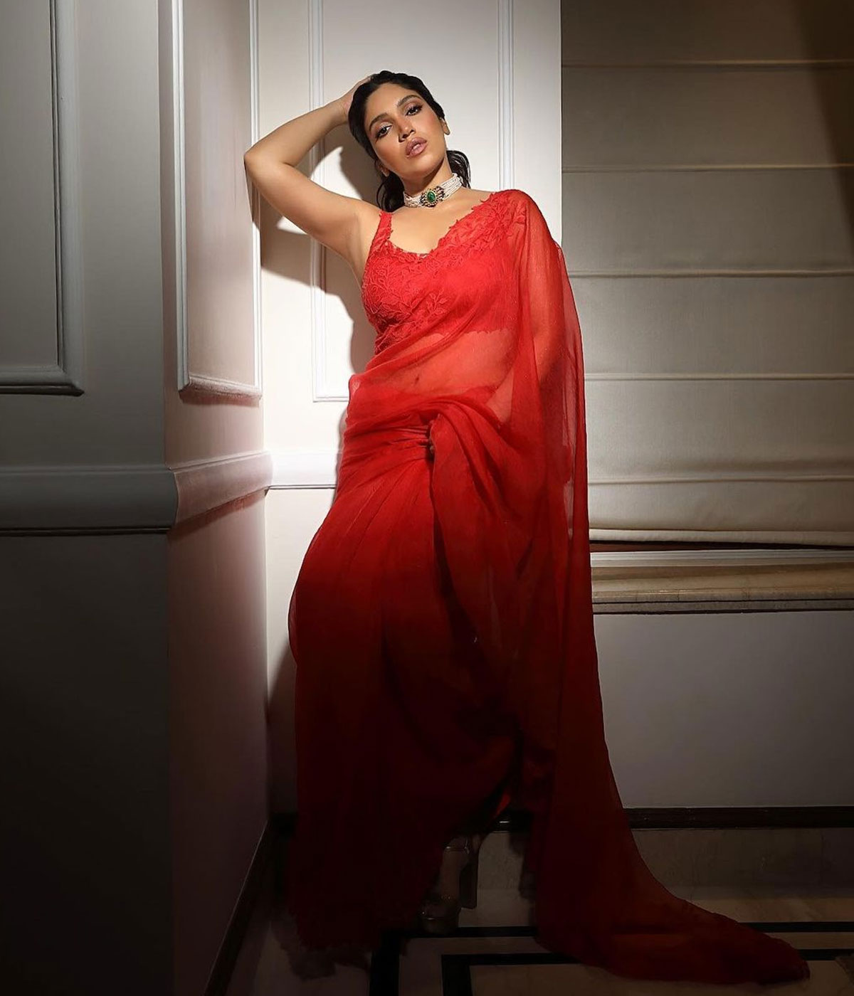 Red Saree Designs| लोहड़ी के लिए साड़ी डिजाइन| Saree Styling Tips | red ...