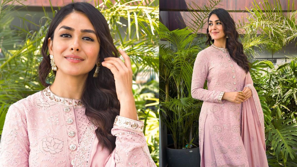 Mrunal Thakur : பிங்க் சுடிதாரில் வேற லெவல் அழகில் மிருணாள் தாகூர் ...