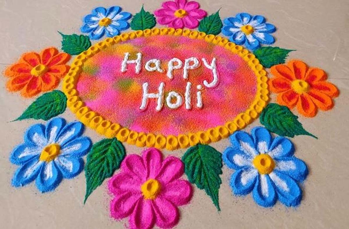 Holi Rangoli Designs : ஹோலி பண்டிகைக்கான அழகிய ரங்கோலி டிசைன்கள் ...