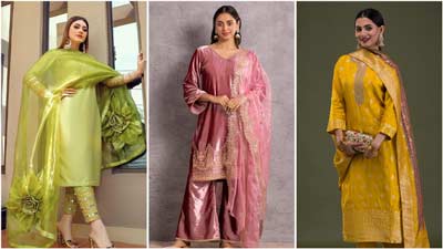 Silk Suit Designs: सिल्क फैब्रिक से बने इन सलवार सूट के डिजाइंस हैं नए ...