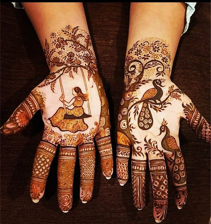 6 Teej Special Jhula Mehndi Designs To Adorn Your Hands | Herzindagi