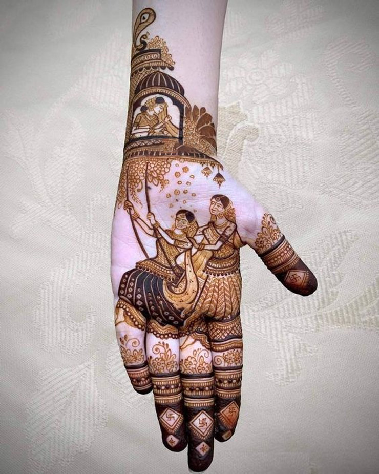 6 Teej Special Jhula Mehndi Designs To Adorn Your Hands | Herzindagi