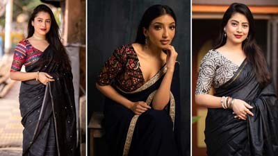 5 Beautiful Plain Chiffon Saree Contrast Blouse Designs | HerZindagi