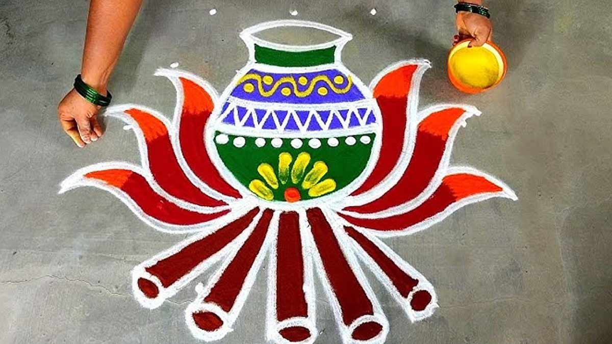 Bhogi Pongal Rangoli Designs: भोगी पोंगल के दिन 10 मिनट में बन जाएंगे ...
