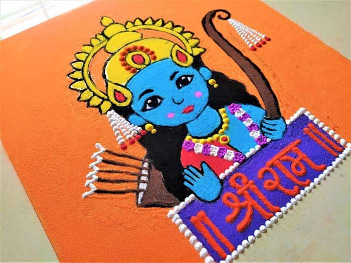 Lord Ram Rangoli: चम्मच, थाली, तिल्ली जैसी चीजों से केवल 15 मिनट में बन ...