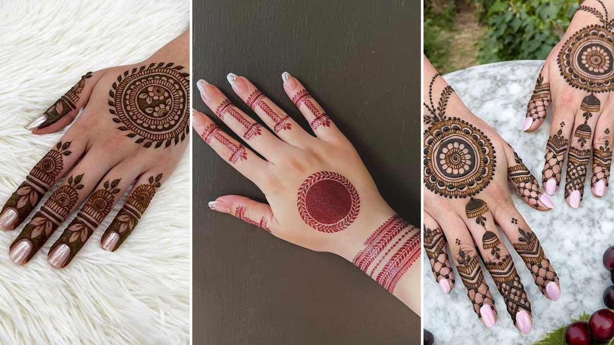 Henna Patterns Circle Cute Roses In Circular Round Shape Henna Mehndi