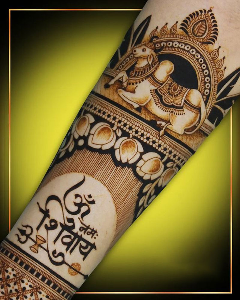 Simple Om Mehndi Design: महाशिवरात्रि में हथेलियों पर लगवाएं ओम के ये ...