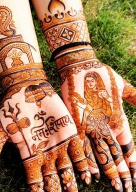 Trishul Mehndi Designs For Mahashivratri : हाथों पर मेहंदी से बनाएं शिव ...