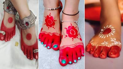 Latest Alta Designs| आलता लगाने का तरीका| | alta designs for foot ...